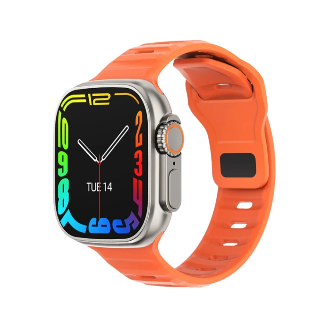 Watch 8 Ultra UPGRADE - Titanyum Kasa - Turuncu Ocean Kordon - 49 mm