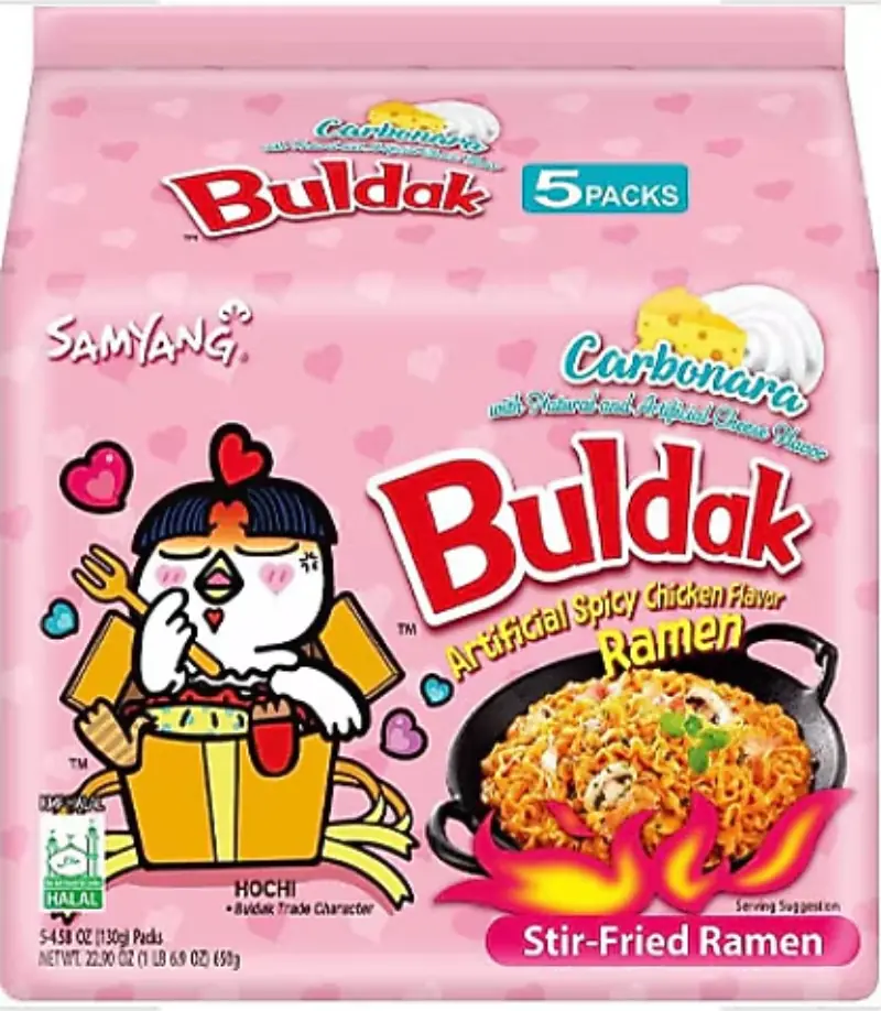 SAMYANG Buldak Carbonara Cream Ramen Noodle 130 gr X5 ADET - İthal Bakkal