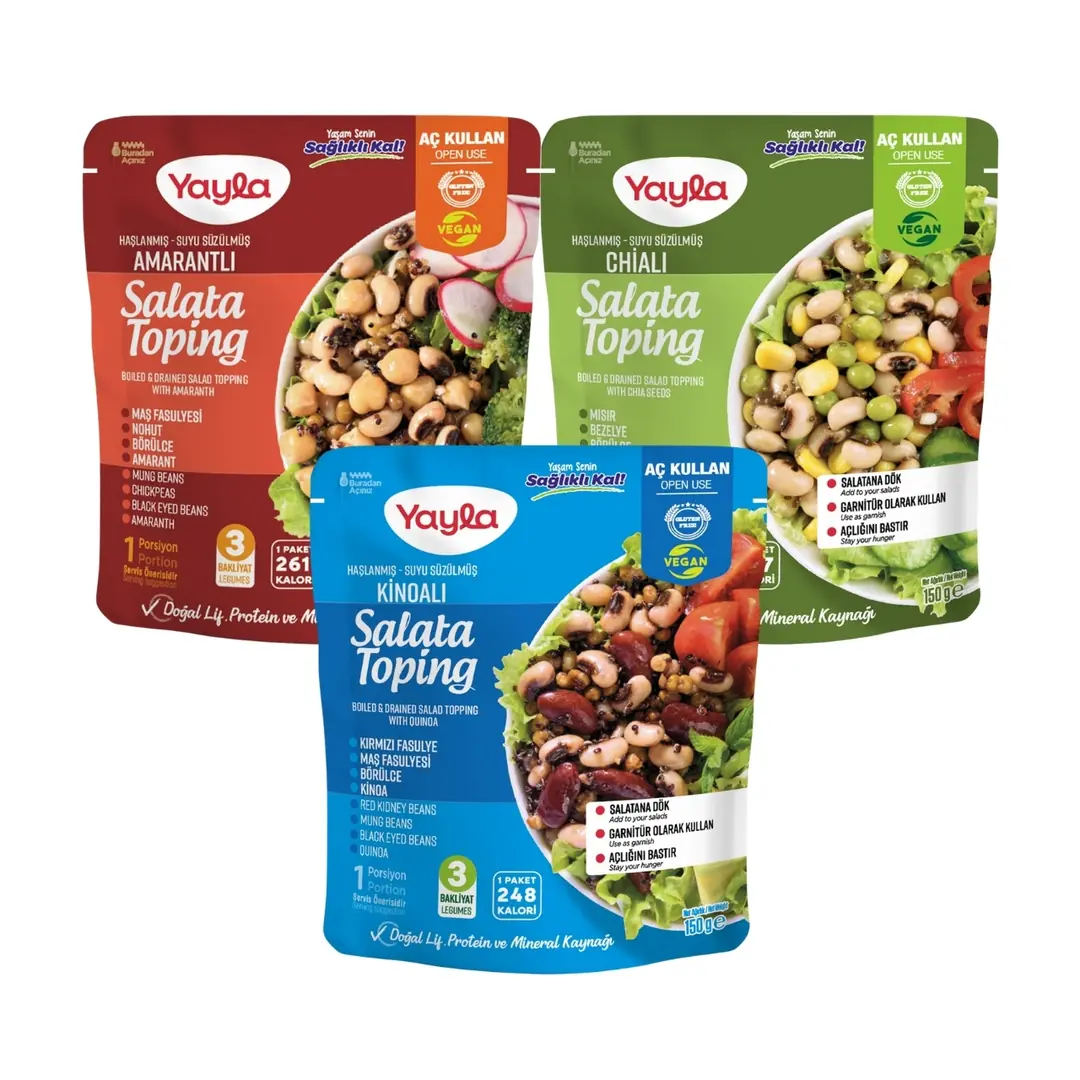 Sağlıklı öğünlere hazır katkı: 3’lü Karma Salata Topping | Yayla