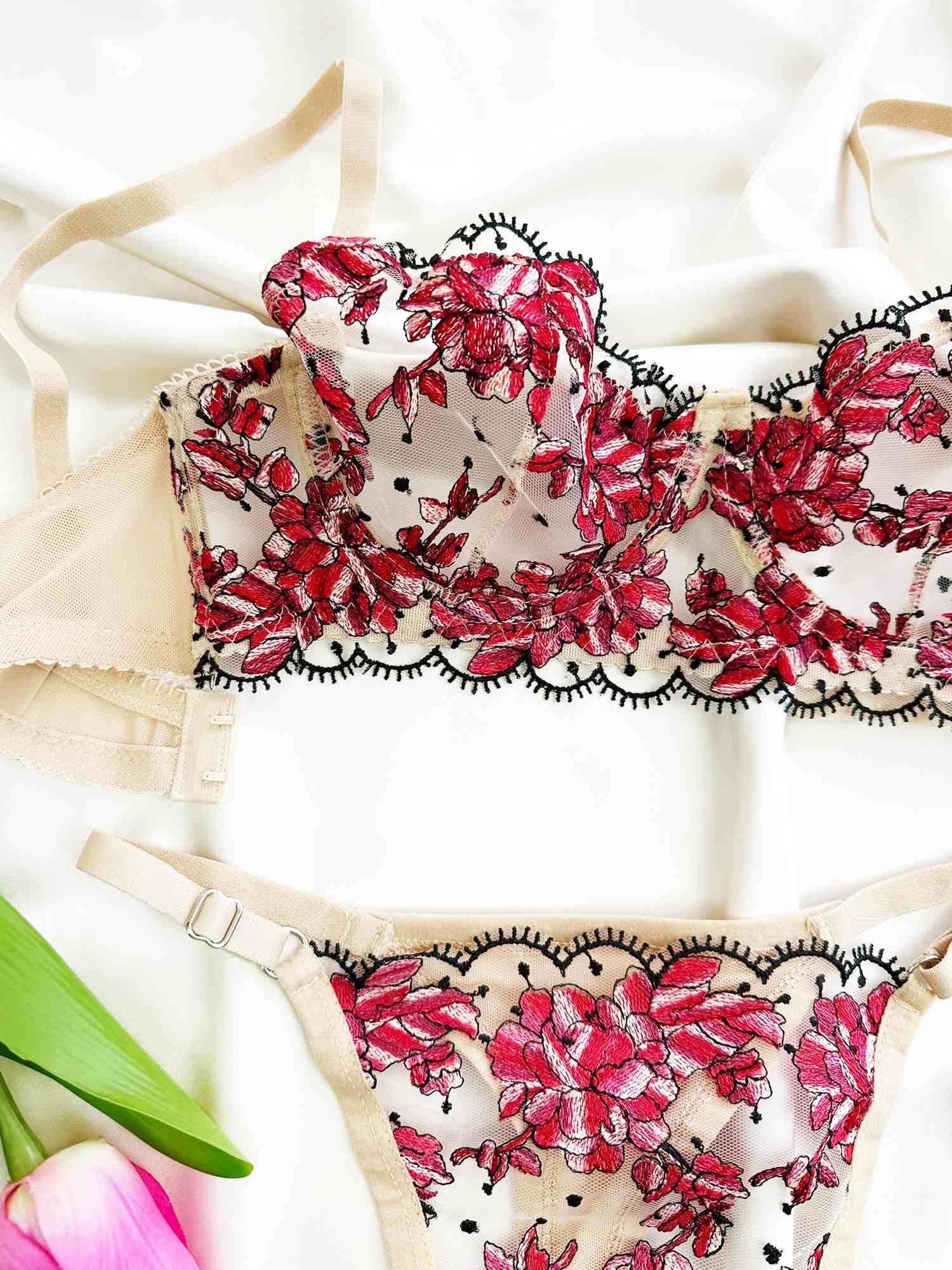 KIRMIZI GÜL BRA SET