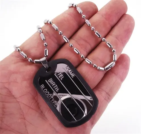 Asker Künyesi Kolyesi Paslanmaz Erkek Bayan Çelik Kolye Zincir