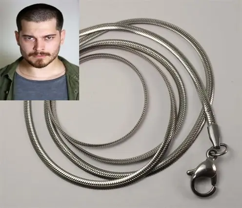 Yassı Model Sarp Snake Yılan Kolye Erkek Çelik Kolye Zincir 316l ...