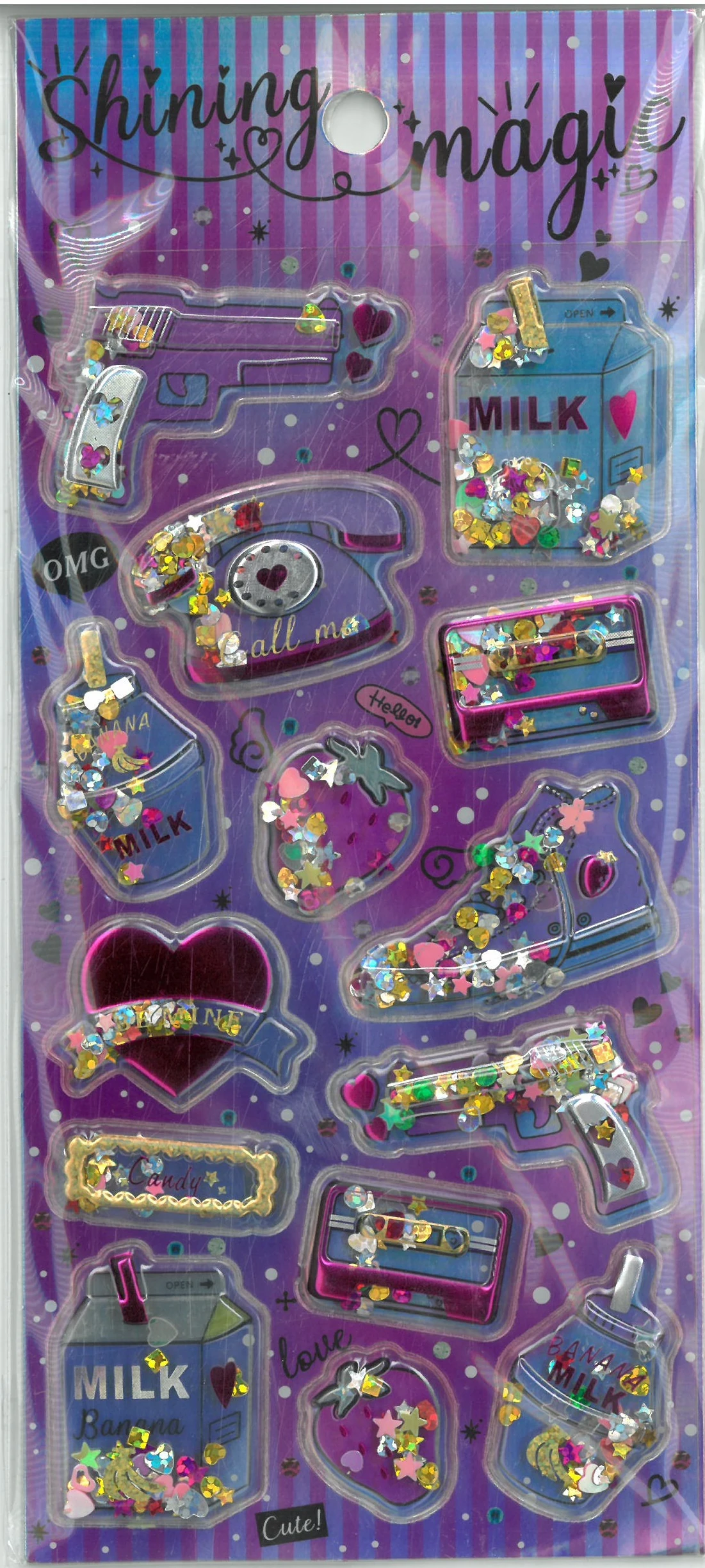 Shining Magic Stickers Kabartmalı Simli PULLU Çıkartmalar