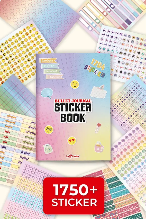 Sticker Book 1784 Adet Bullet Journal Etiket Serisi