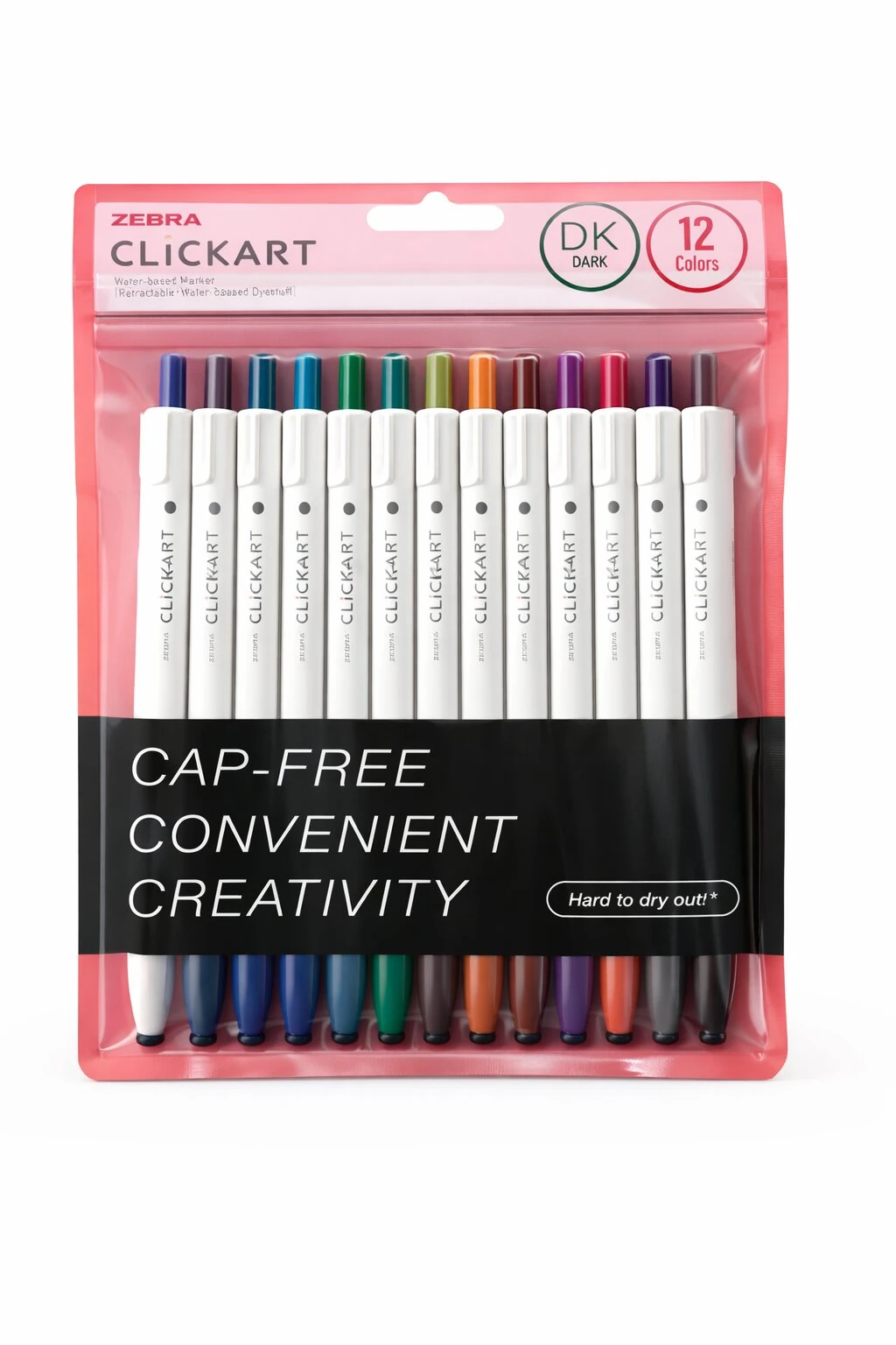Zebra Clickart DK 12 Colors Su bazlı Marker Set