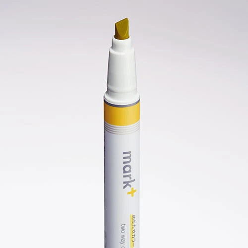 kokuyo mark+ iki taraflı sarı marker