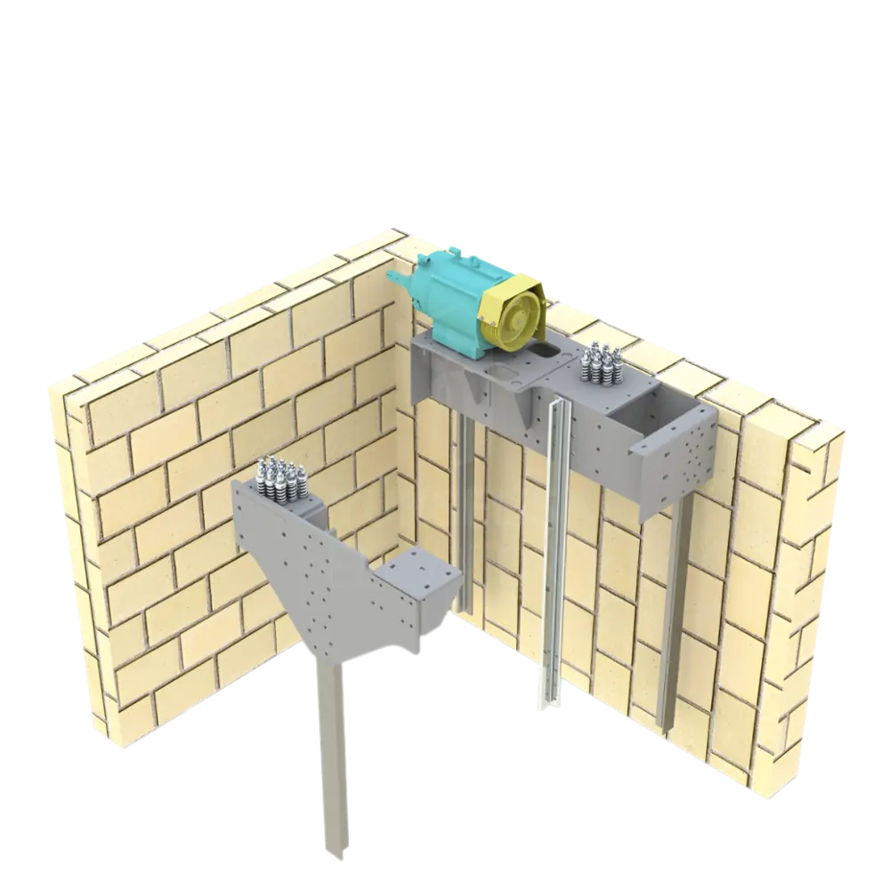 MRL Rail Mounted Machine Chassis (Gearless, 2/1 Hanger)