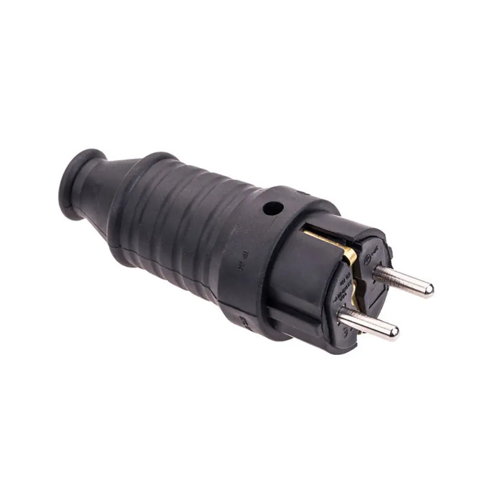 IP44 1/16A. 220V Rubber Straight Plug