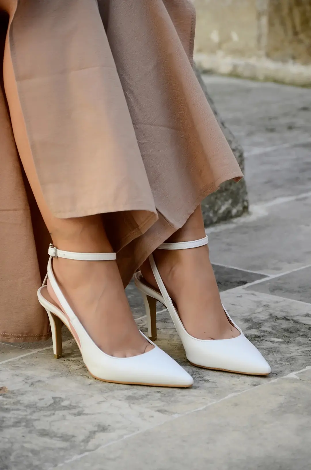 Angel Beyaz Rahat Kullanım Tokalı Stiletto - Sárga Shop