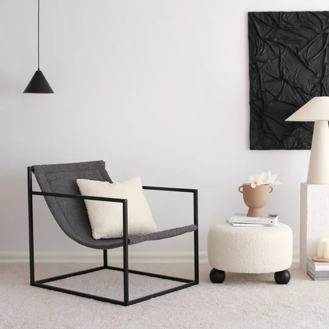 Bernie Chair Metal Koltuk - Antrasit | FineRoom Living