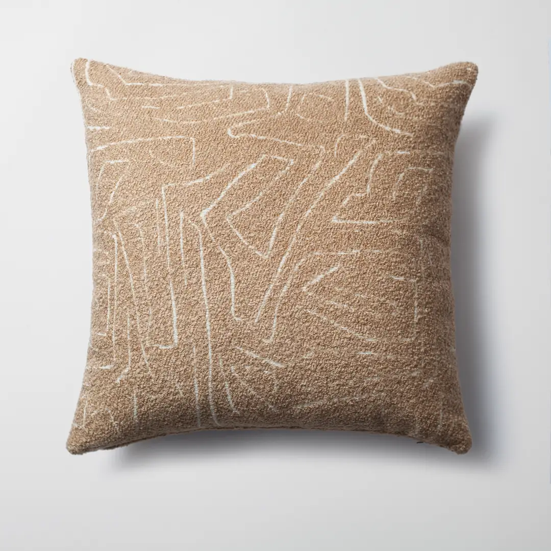 "Amorf" - Abstract Patterned 20x20 Inch Cushion - Fallow