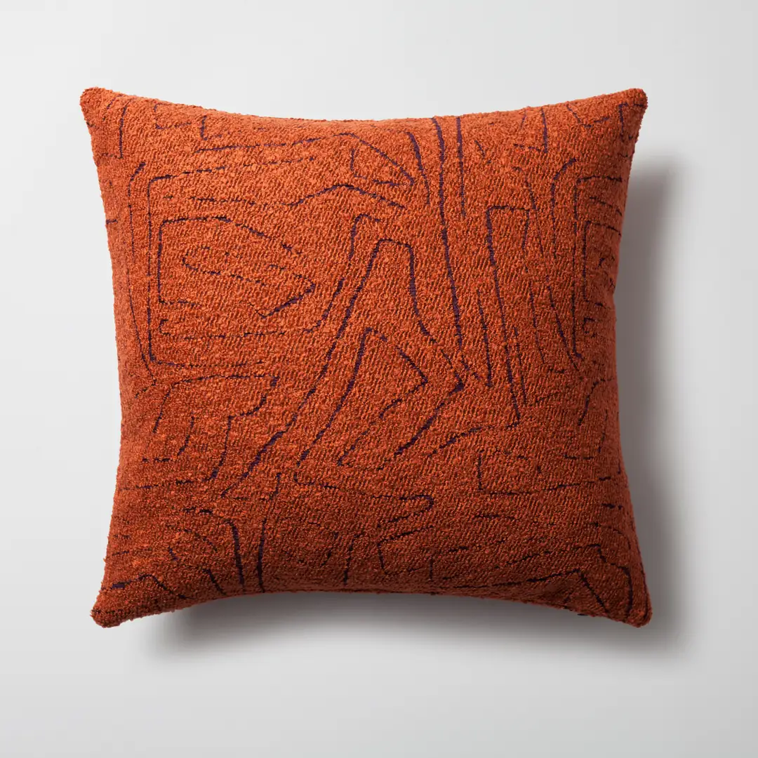 "Amorf" - Abstract Patterned 20x20 Inch Cushion - Orange