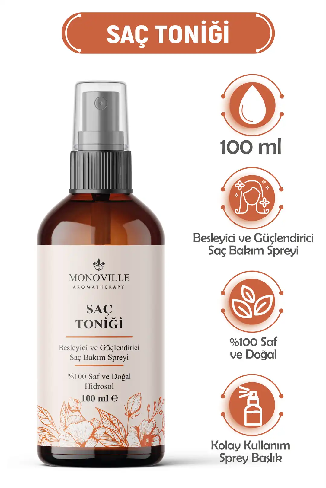 Besleyici Ve Güçlendirici Saç Bakım Spreyi 100 ml %100 Doğal (Hair Care ...