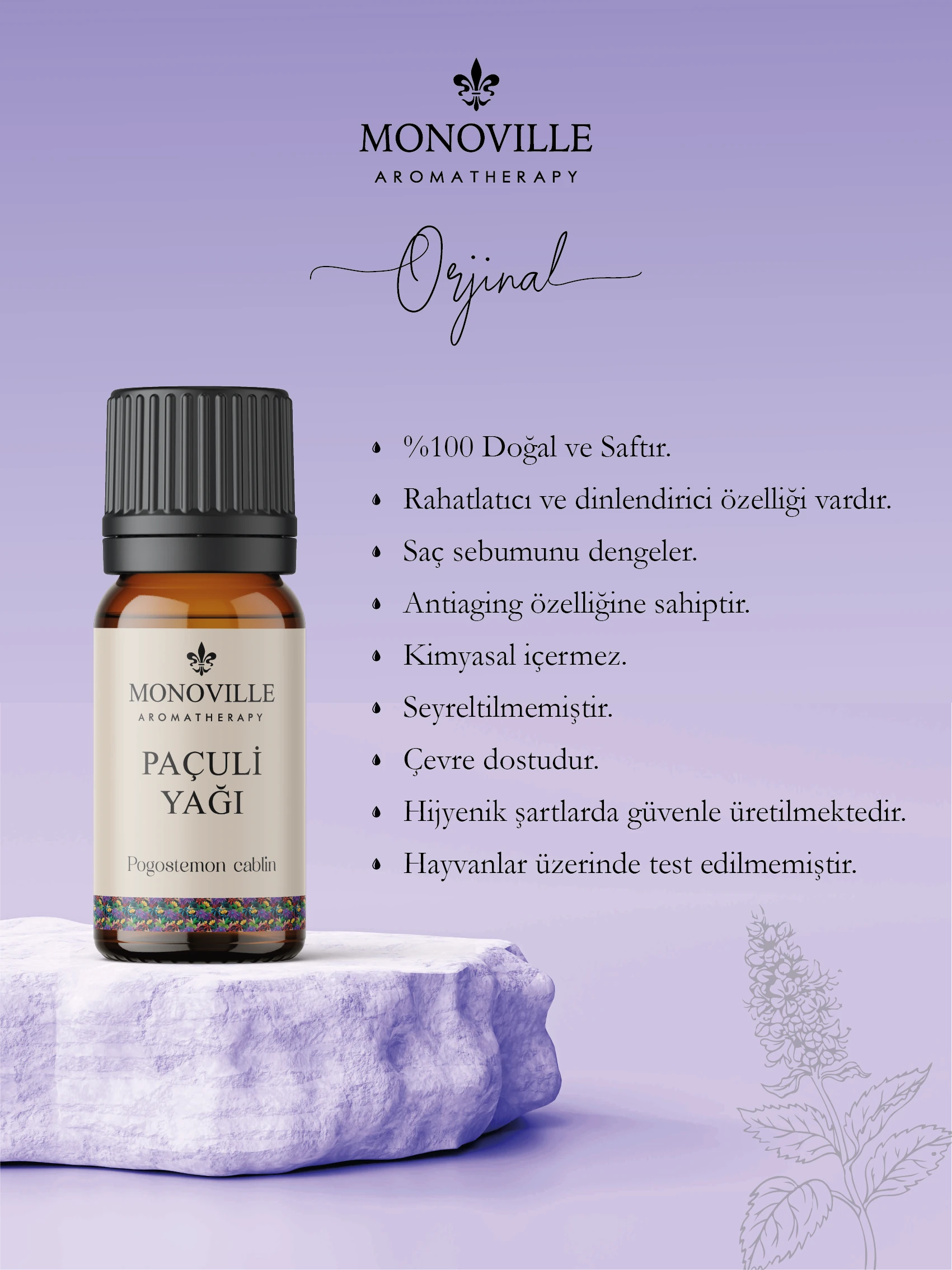 Paçuli Uçucu Yağı 10 ml ( Pure Patchouli Essential Oil )