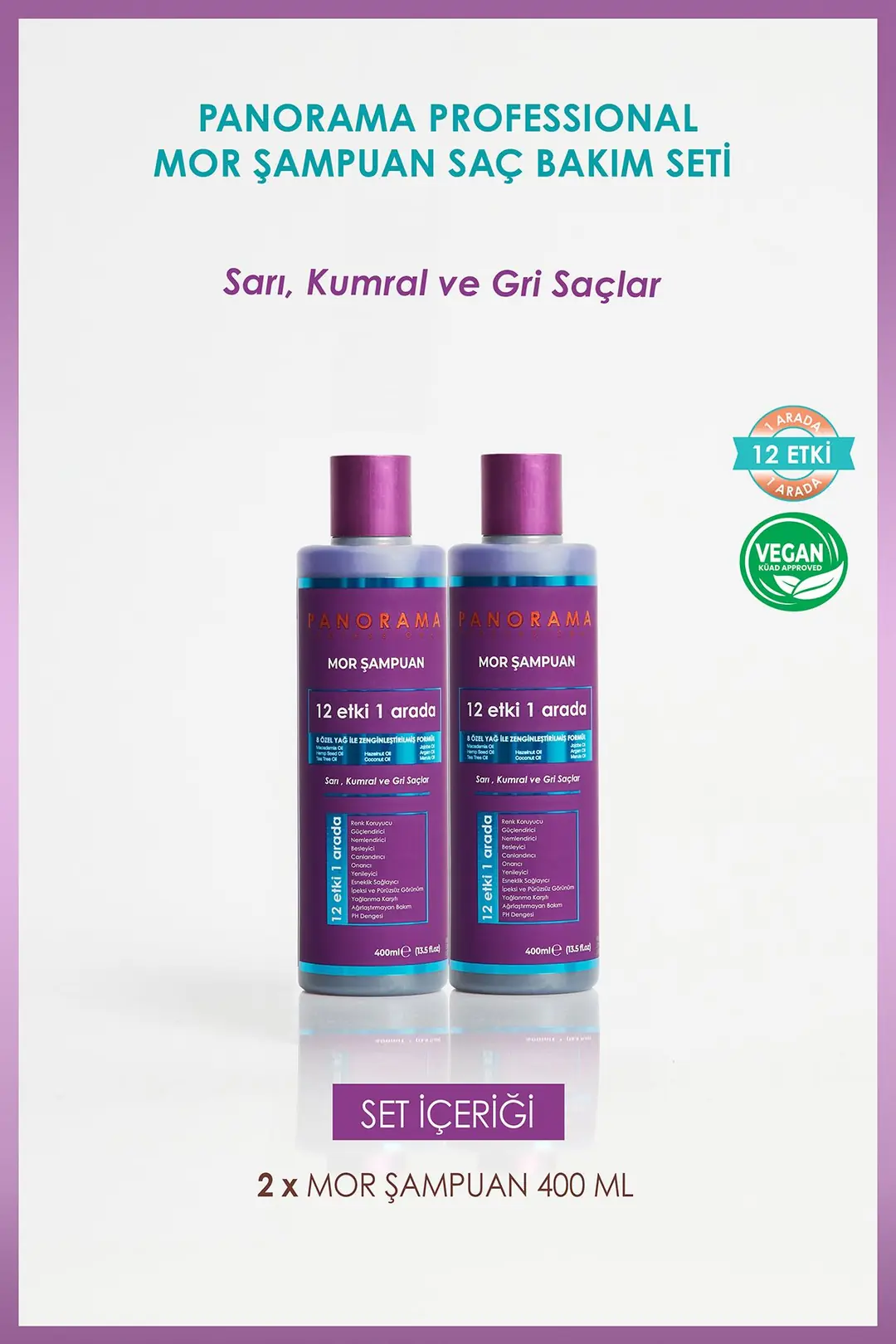Panorama Professional Purple Shampoo 8 Special Oils 400ml X2 Shampoo ...
