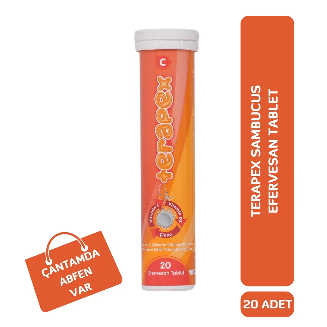 Terapex Sambucus Efervesan Tablet C Vitamini, Çinko ve D3 Vitamin ...