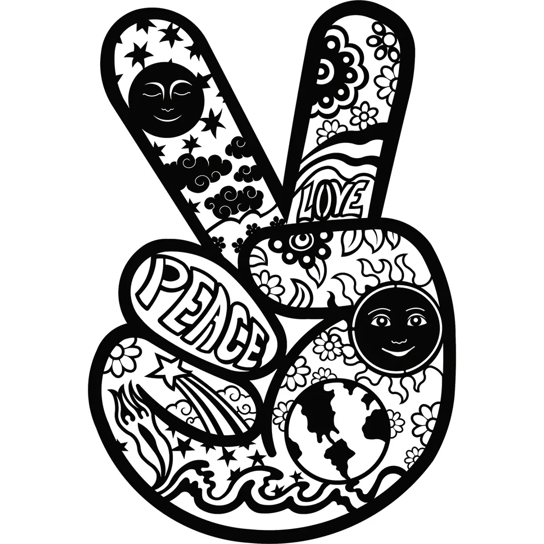 Metal Wall Art Peace Out Sign