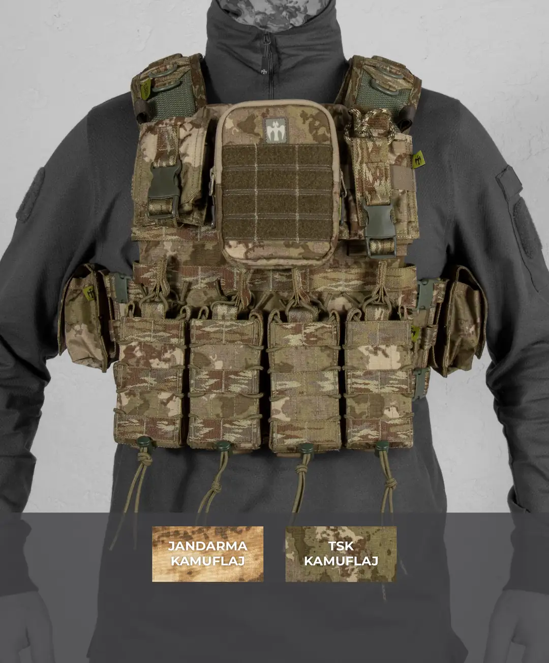 7B™ PLATE CARRIER ASSAULT VEST FULLY EQUIPPED GRENADE LAUNCHER OPEN POUCH