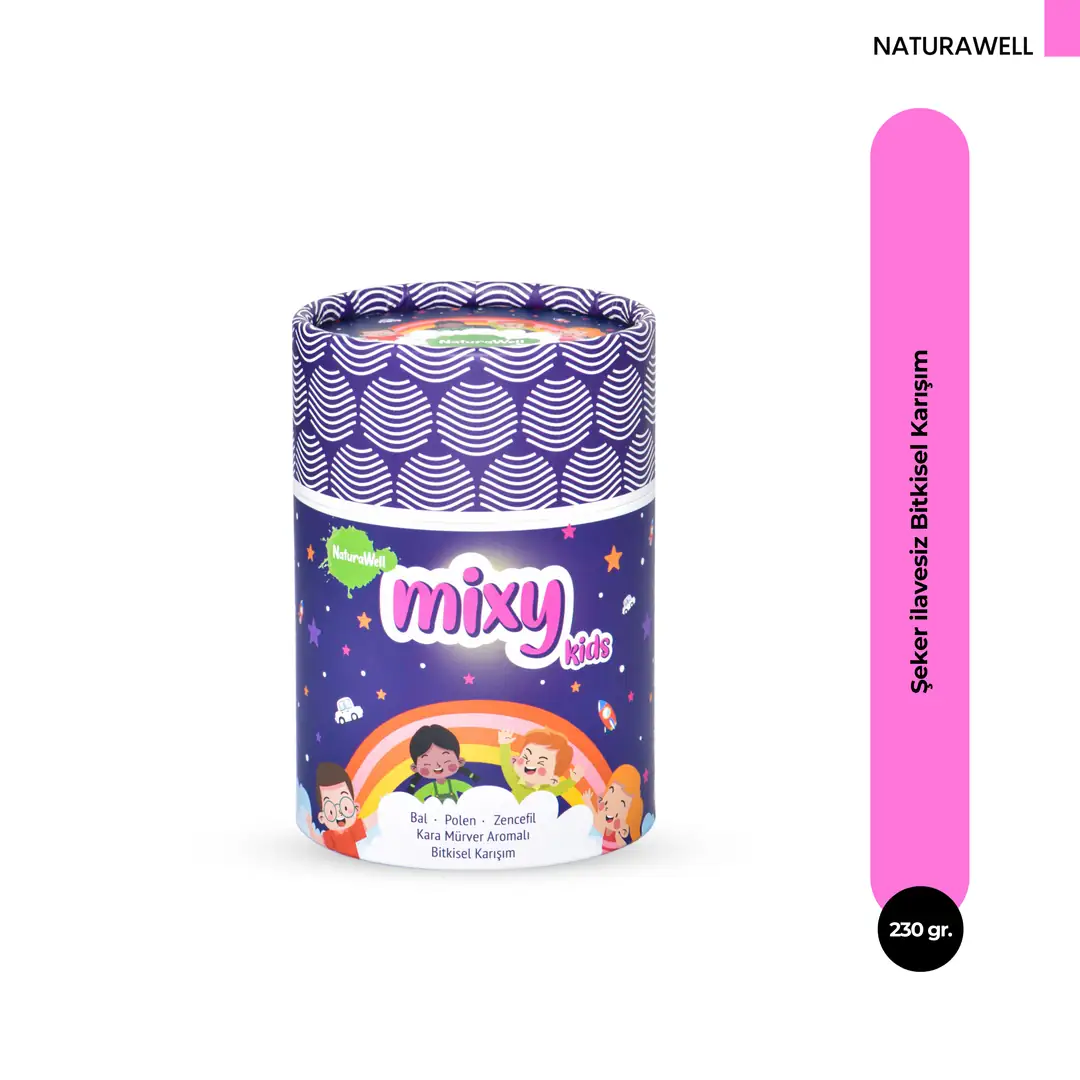 Mixy Kids Bal + Polen + Zencefil + Kara Mürver Bitkisel Karışım Şeker ...