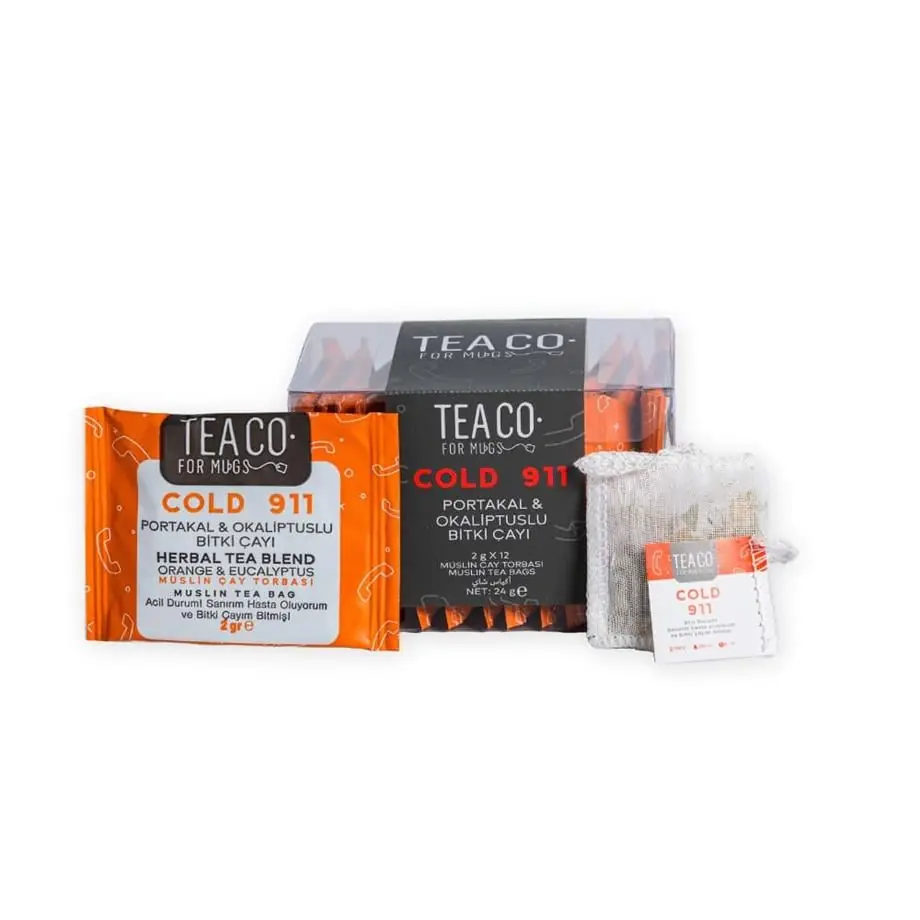 Portakal ve Okaliptuslu Bitki Çayı Müslin Çay Poşeti - Cold 911 | Tea Co.