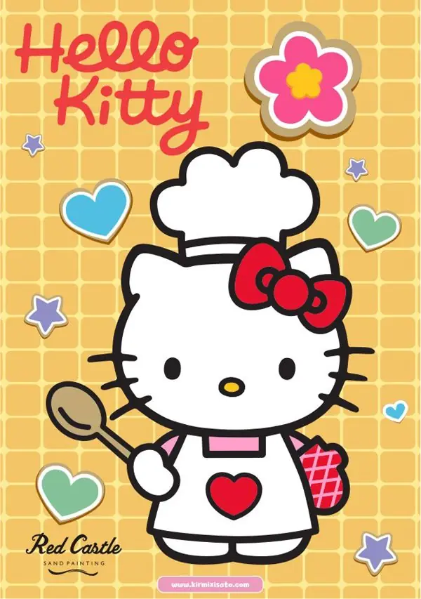 Hello Kitty Sand Painting Card M. 25pcs(23,5X33cm)-Red Castle KM292