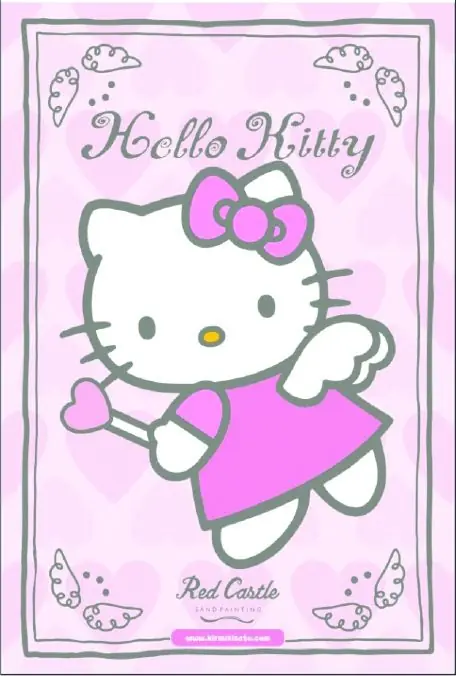 Disney Hello Kitty Sand Painting Card S. 25 pcs (23,4x16,5 cm)-Red ...