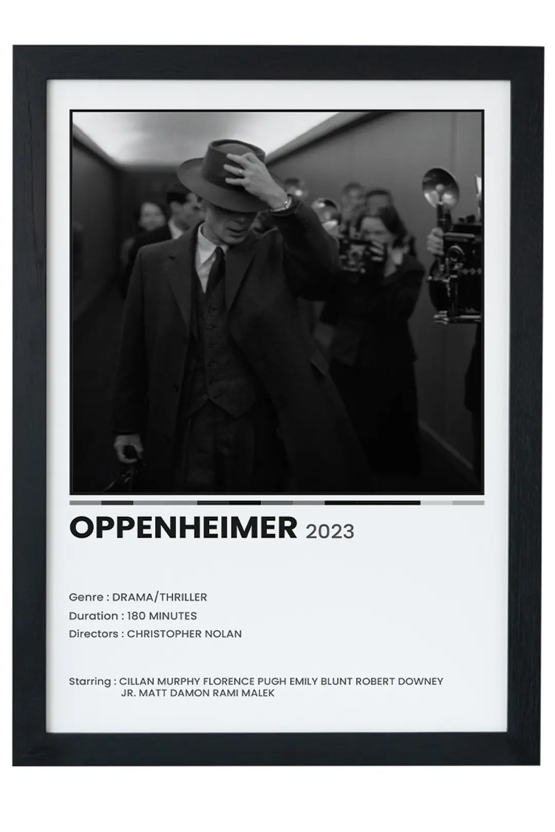 Oppenheimer Dizi-Film Siyah Çerçeveli Tablo Poster