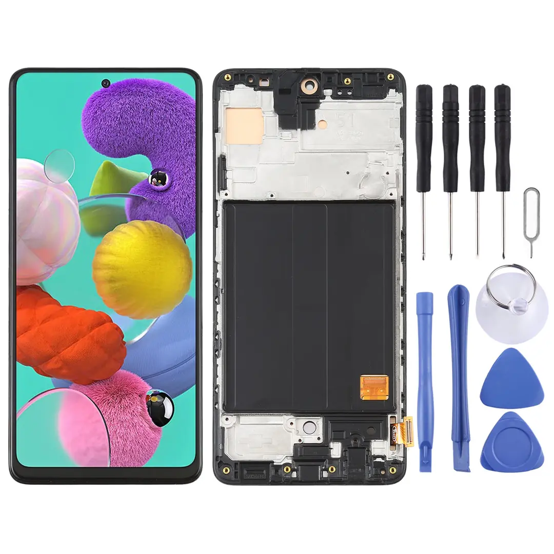 Samsung Uyumlu Galaxy SM-A515 A51 Ekran Lcd Dokunmatik Full Çıtalı