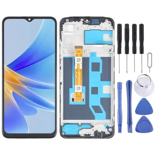 Oppo Uyumlu (CPH2477) A17 Ekran LCD Dokunmatik Full Çıtalı