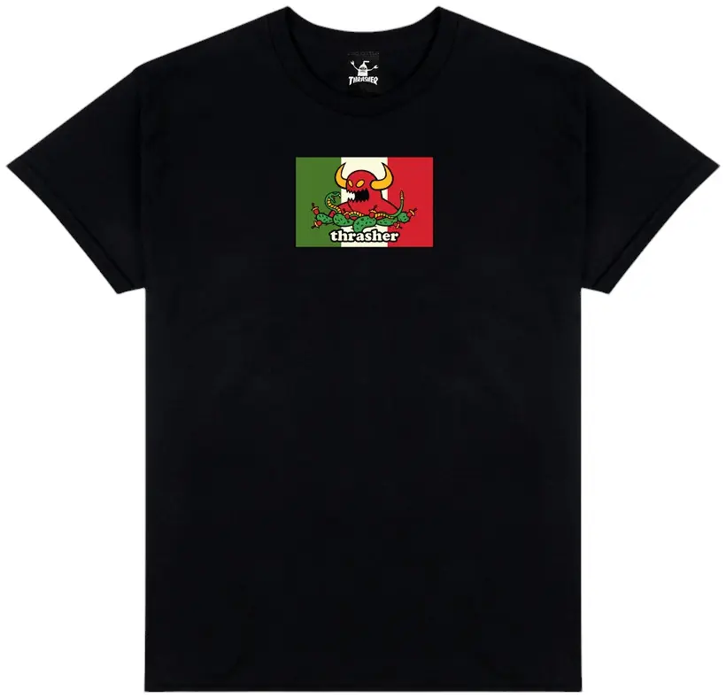 Thrasher X Toy Machine Hecho Blk Tişört