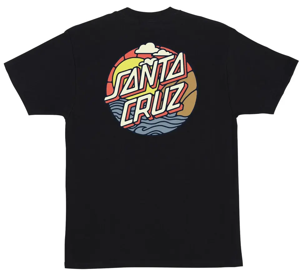 Santa Cruz Cliff View Dot Blk Tişört