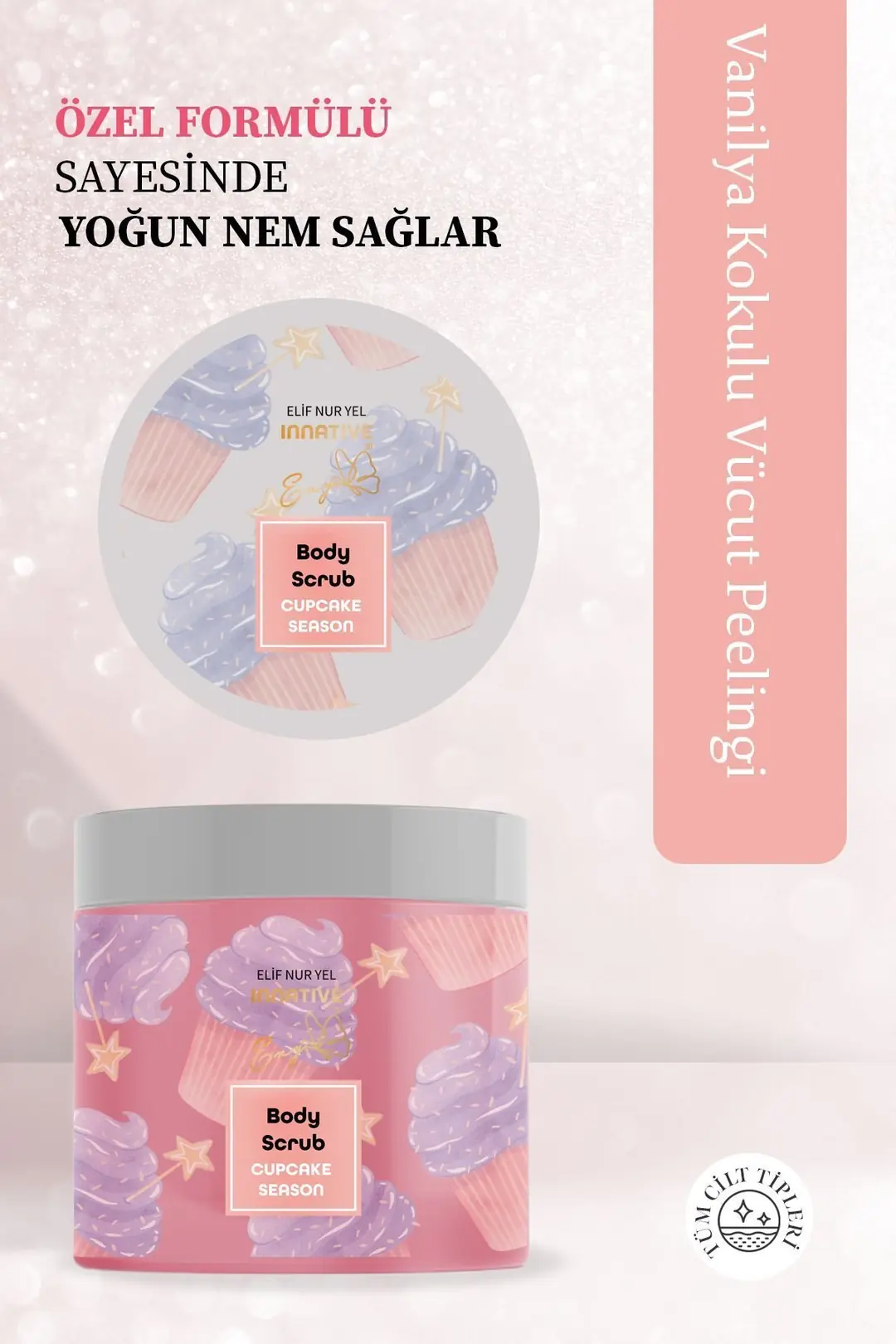 Eny Cupcake Season Body Scrub 200ml | Nemlendirici Vanilya Vücut Peelingi