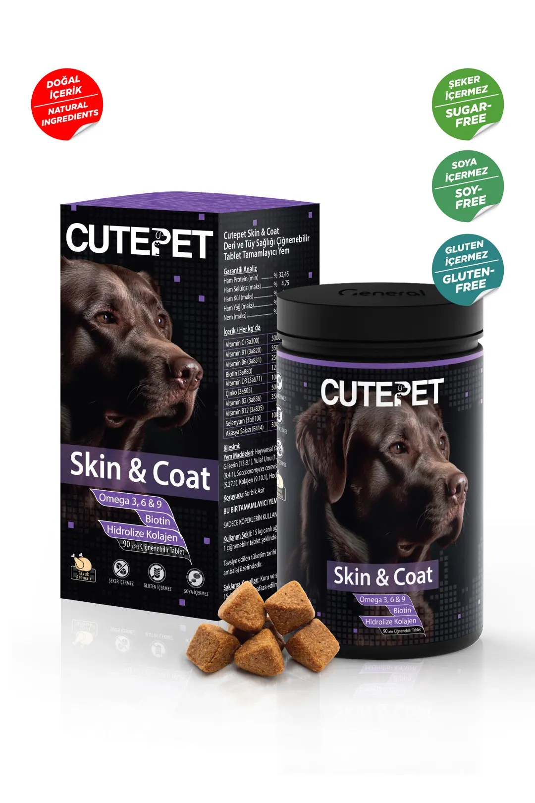 Skin&Coat Tablets for Dogs in Treat Form to Support Skin and Coat Health