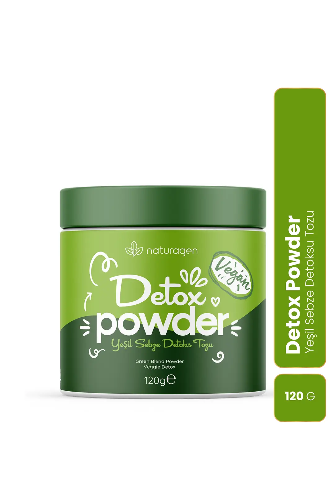 Naturagen Detoks Powder Yeşil Sebze Vegan Detoks Tozu 120 gr