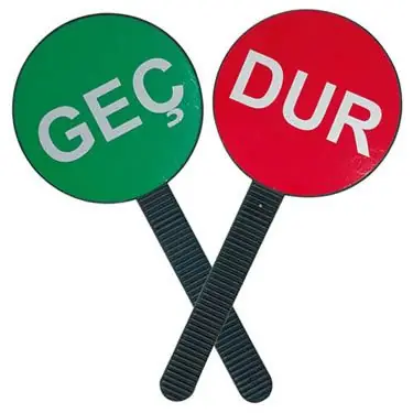 Uyarı Levhası 20cm. Dur / Geç
