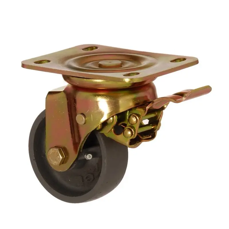 Demir Tekerlek Tablalı 100mm Dönerli Frenli