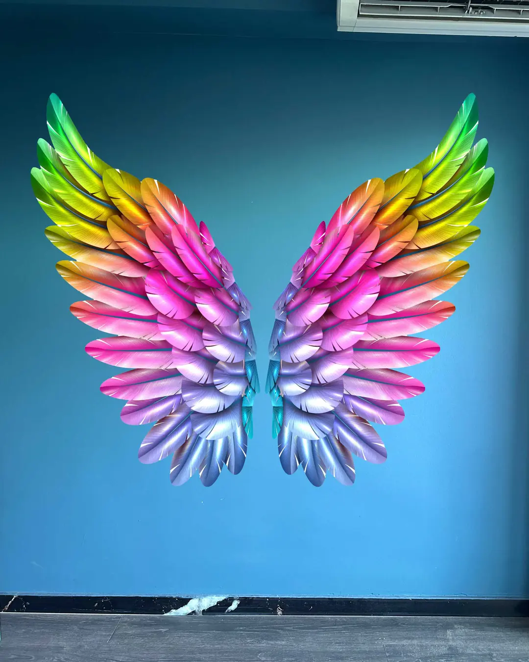 Colorful Angel Wing Photo Board – A Sparkling Backdrop for Ceremonies ...