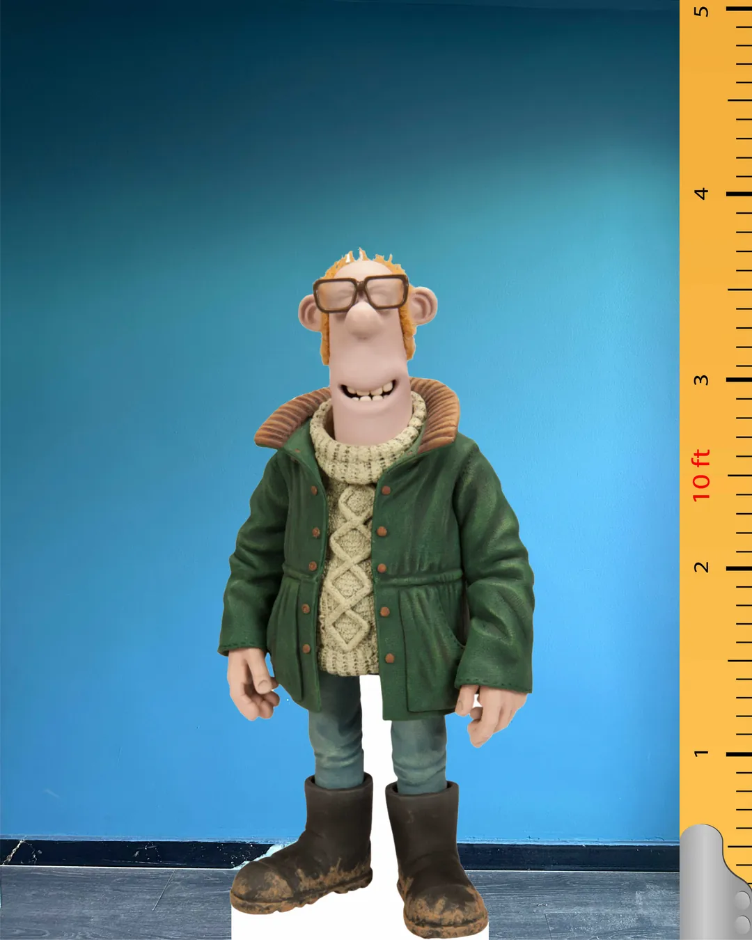 De boer Shaun het schaap kartonnen uitsparing model plastic figuur staande