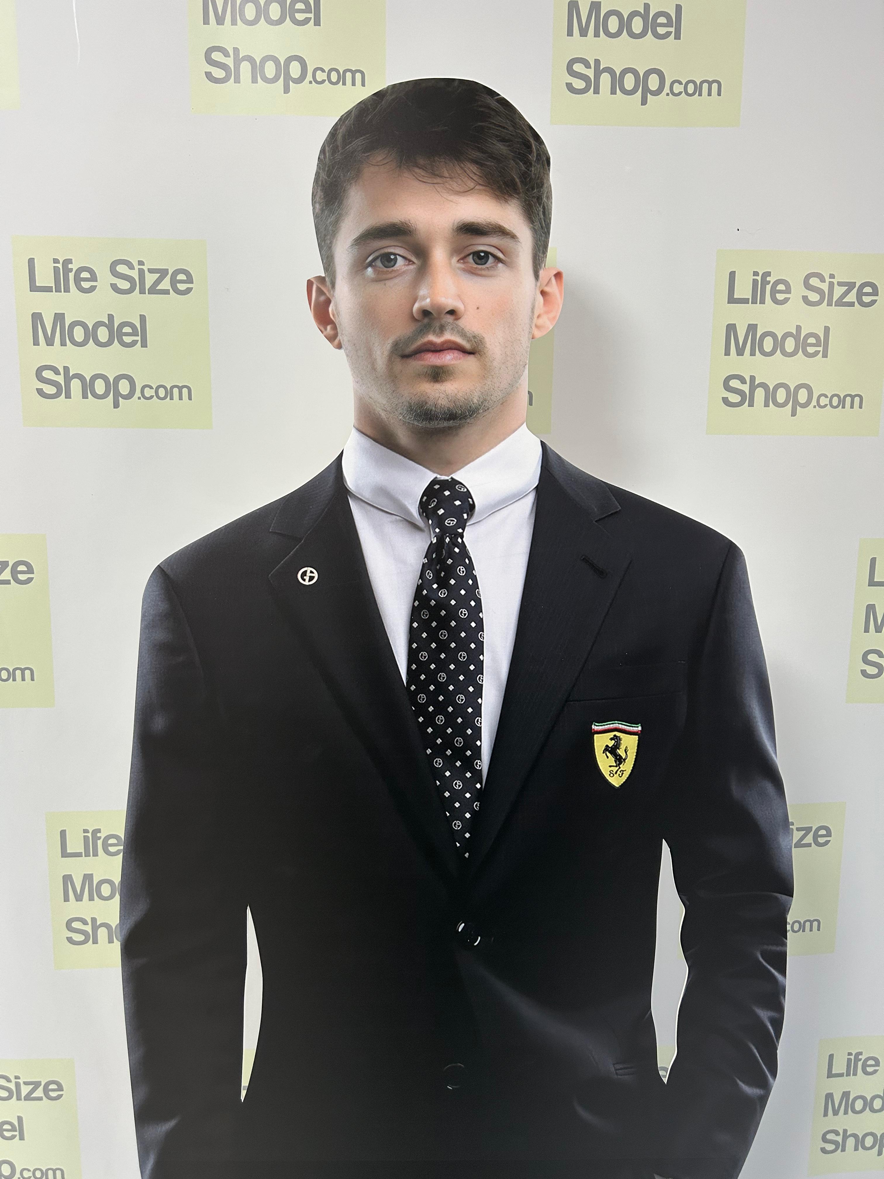 ⭐ Charles Leclerc Life-Size Cardboard Cutout – Black Suit Edition