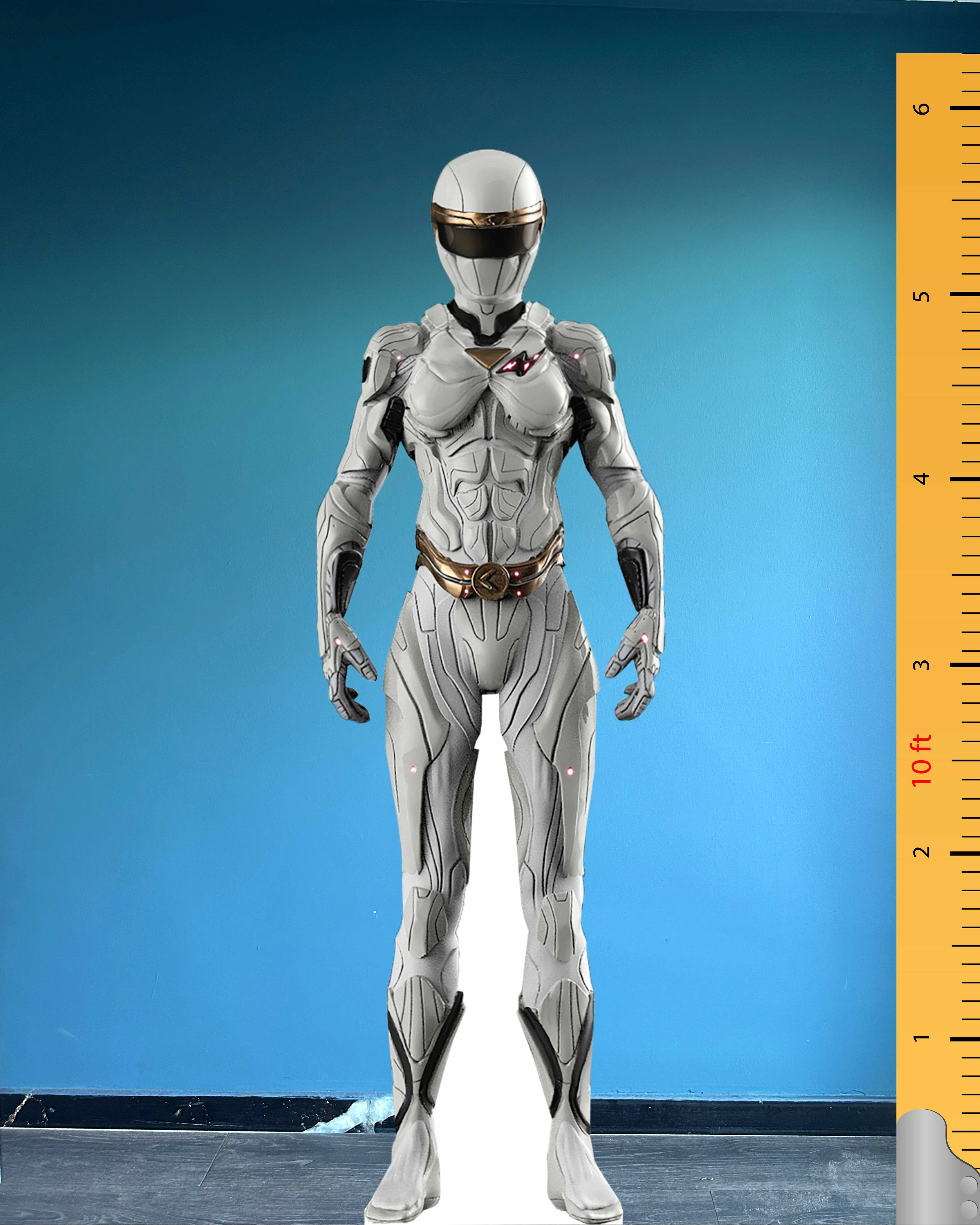 ⚡ White Ranger Lebensgroßer Kartonaufsteller – Mighty Morphin Power Edition