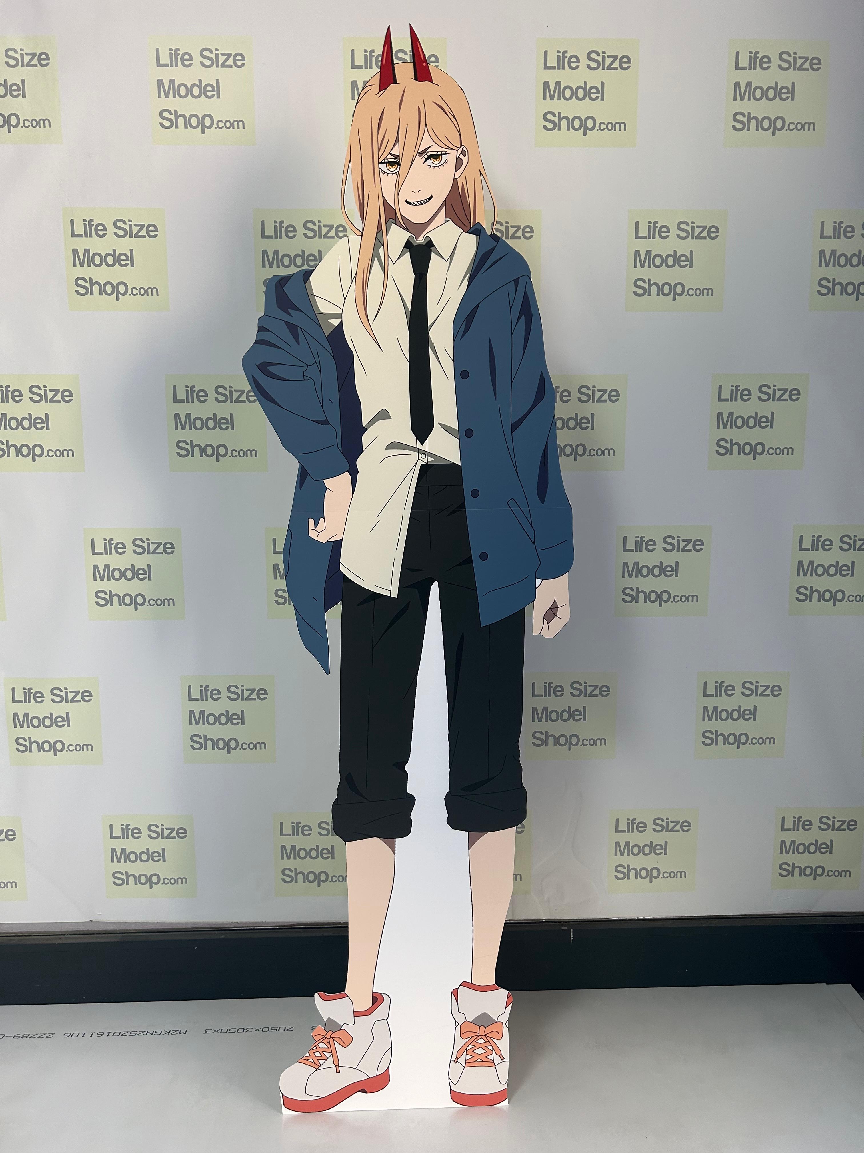 🪓 Power Chainsaw Man Maketi Ayaklı 2 Boyutlu Tam Boy Plastik Maket