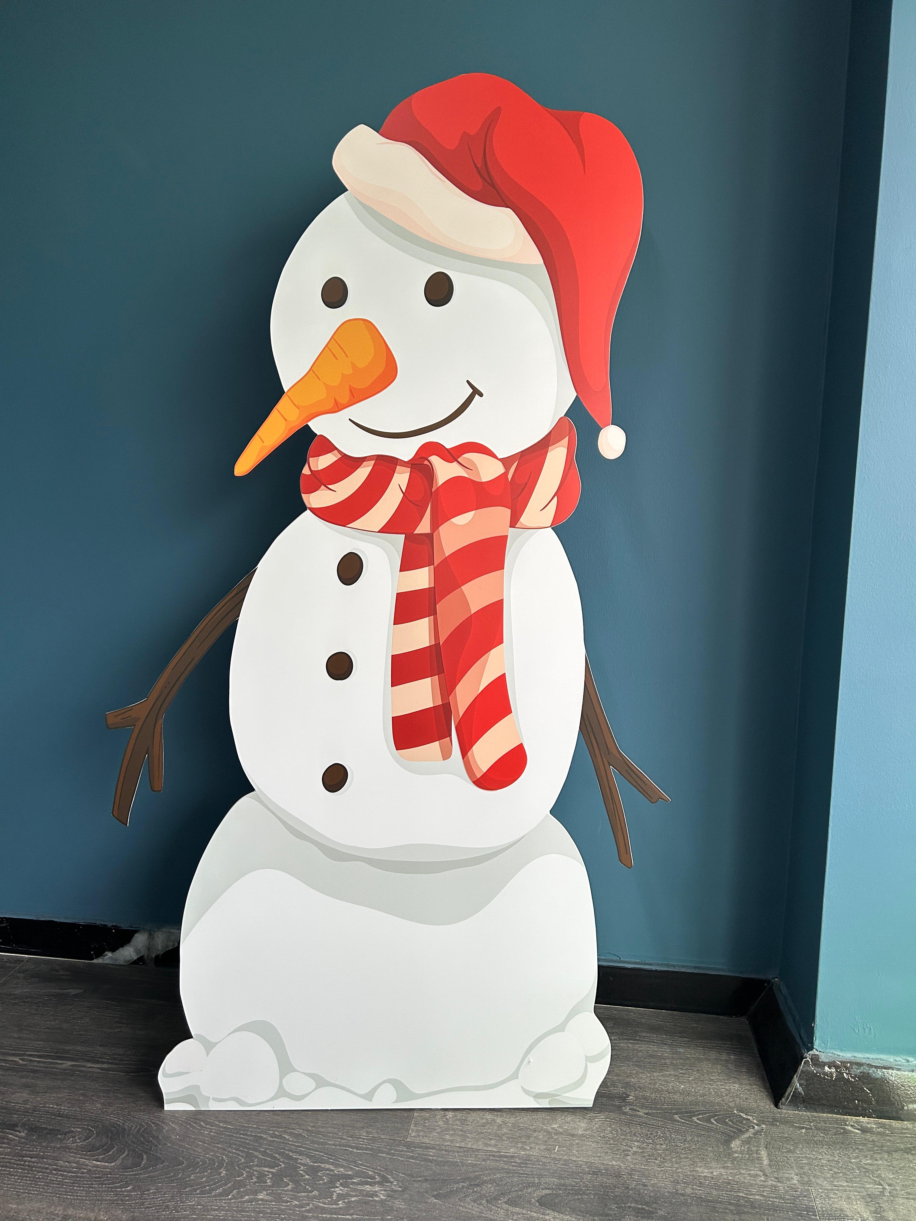 🎄 Kardan Adam Tam Boy Figür – Noel ve Yılbaşı Dekoru Tam Boy Standee