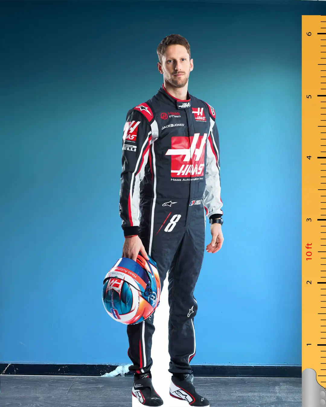 Romain Grosjean Cardboard Cutout Model Life Size Plastic Standee Haas ...
