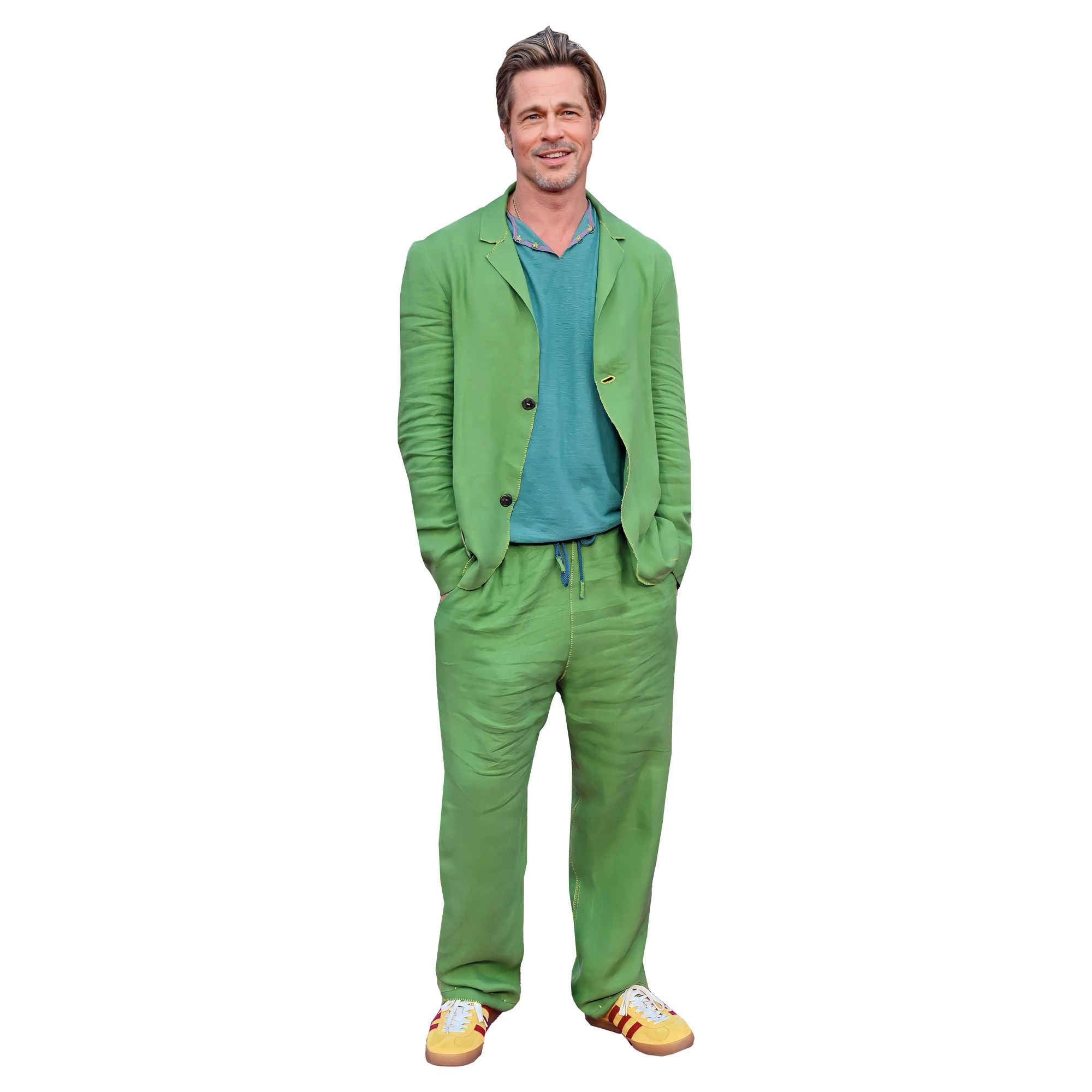 🎬 Brad Pitt Gerçek Boy Tam Boy Figür – Hollywood Yıldızı Standee Modeli