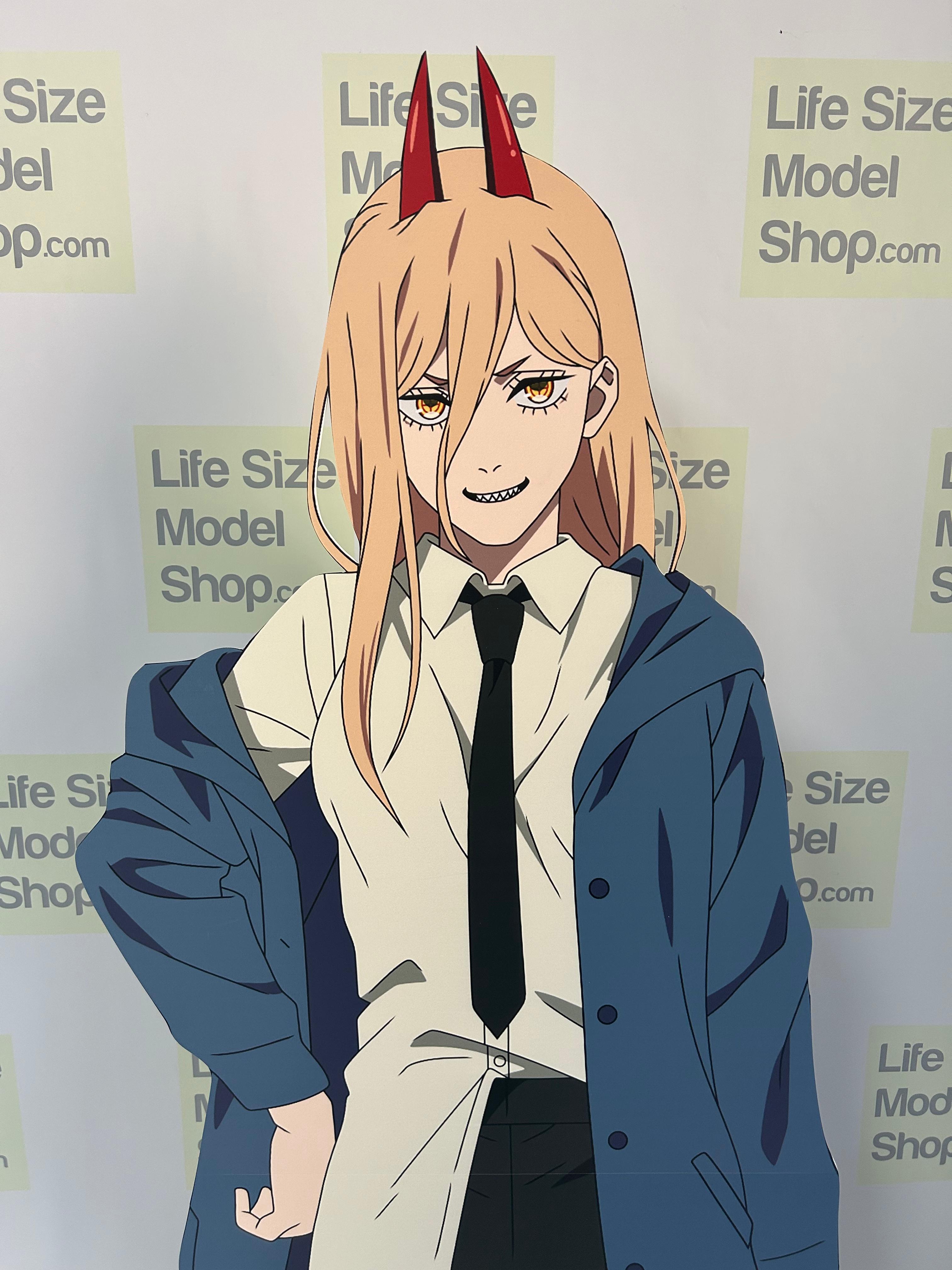 🪓 Power Chainsaw Man Maketi Ayaklı 2 Boyutlu Tam Boy Plastik Maket