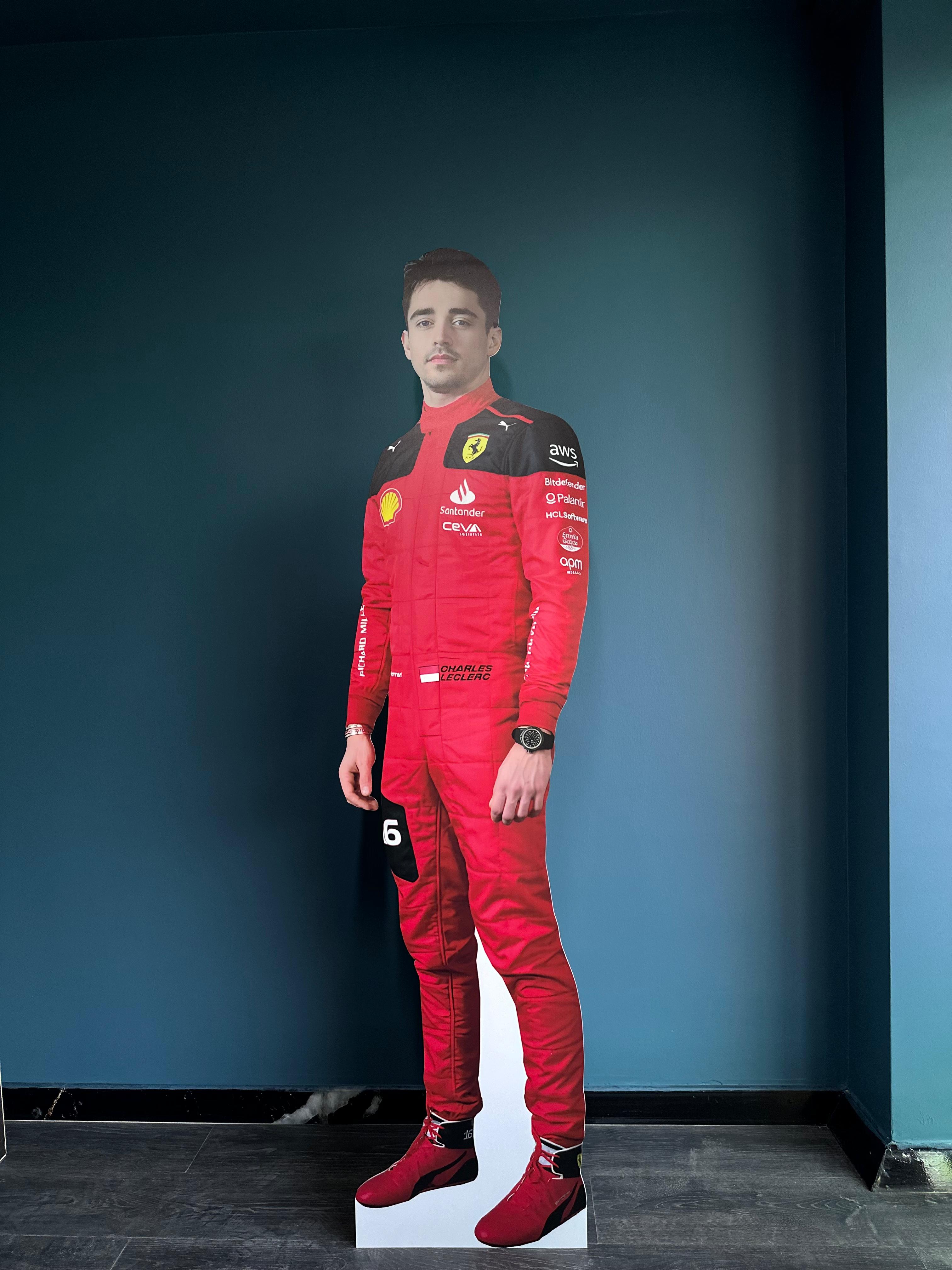 🏁 Charles Leclerc Cardboard Cutout – Ferrari Red Jersey & Hat Model ...