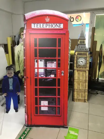 🟥 London Red Telephone Booth Large Cardboard Cutout / Plastic ...