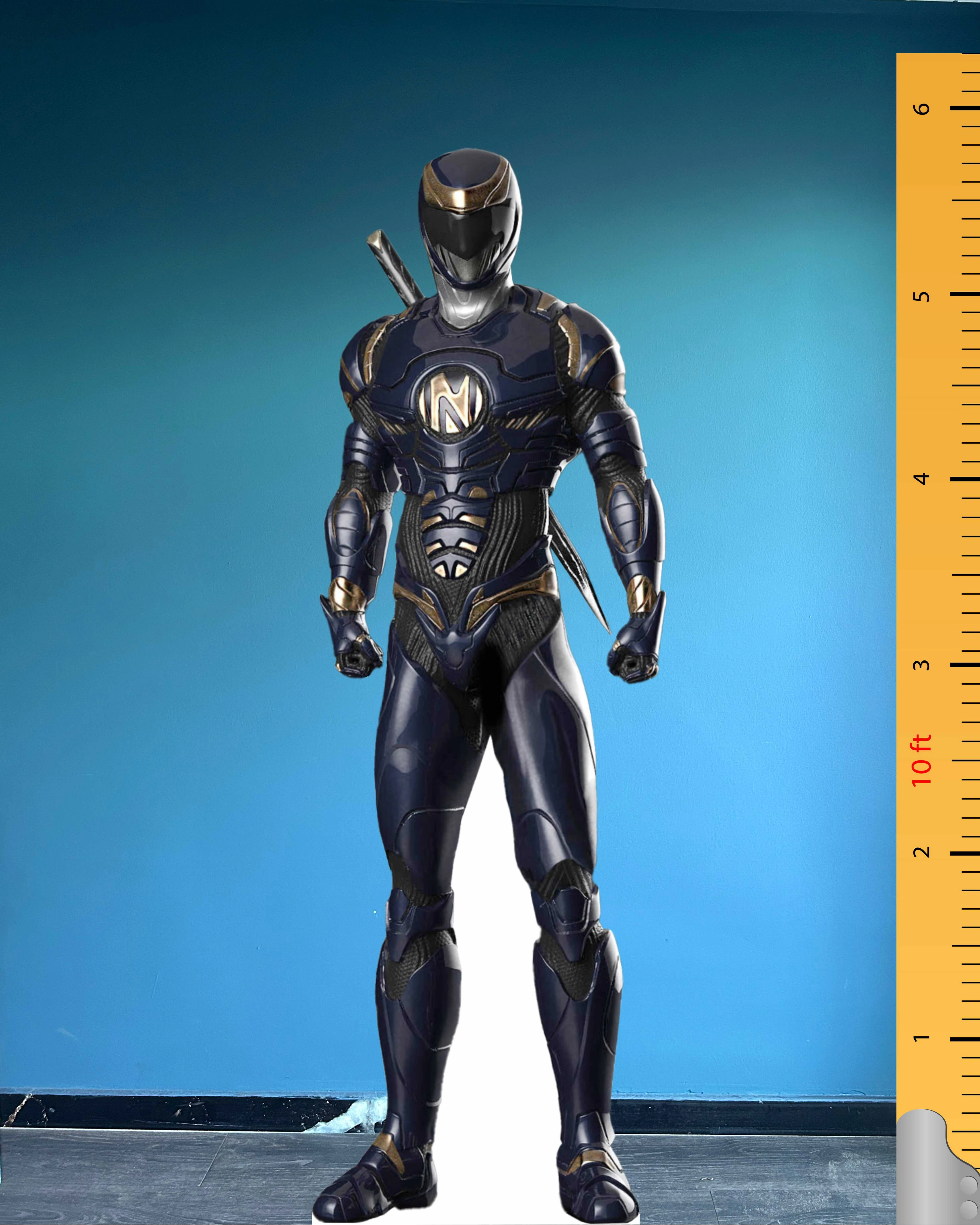 ⚫ Figura de cartón a tamaño real del Black Ranger – Edición Mighty ...