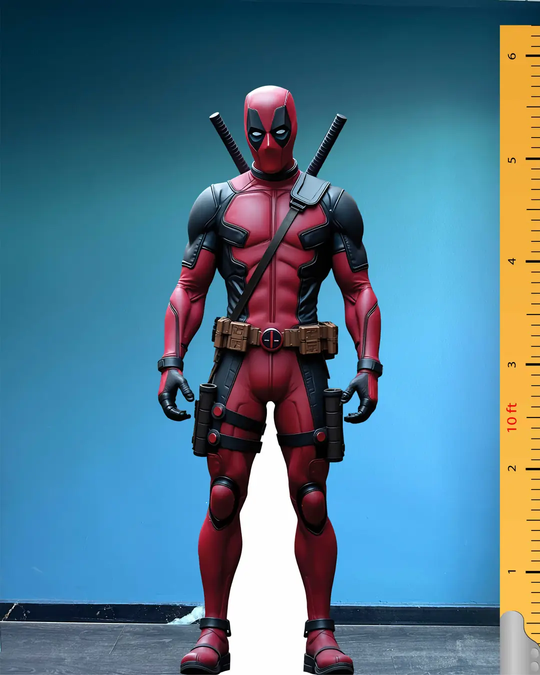 Deadpool Maketi Ayaklı iki Boyutlu Tam Boy Plastik Maket Figur