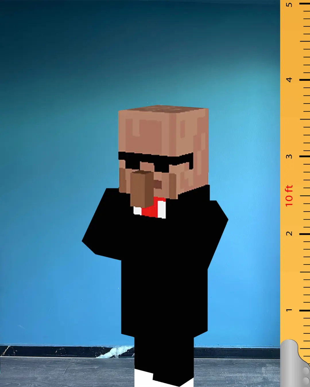 Agent Smith Minecraft Skin Cardboard Cutout Model Plastic Standee Figure